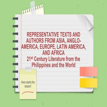 REPRESENTATIVE AUTHORS & TEXTS TO THE WORLD.pptx