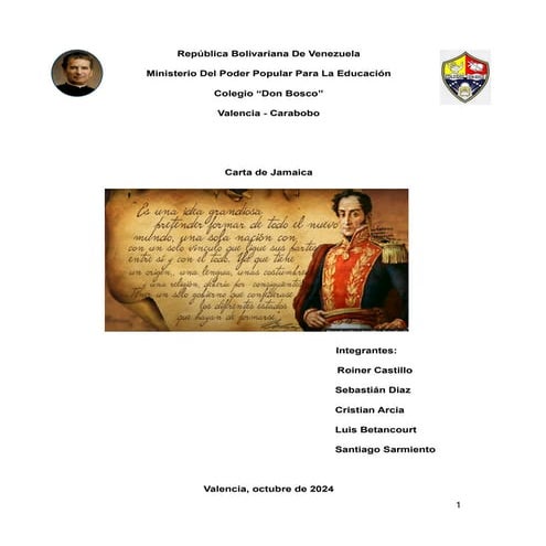 Analisis detallado de la Carta de Jamaica | DOCX
