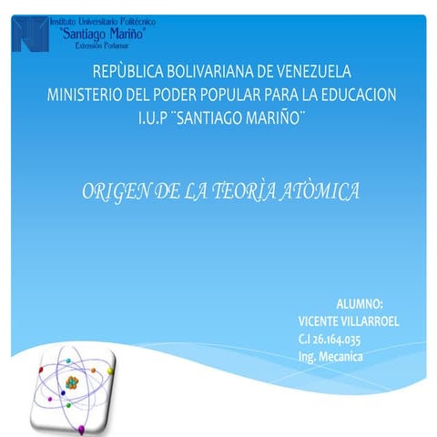 Origen de la teoría atómica | PPTX