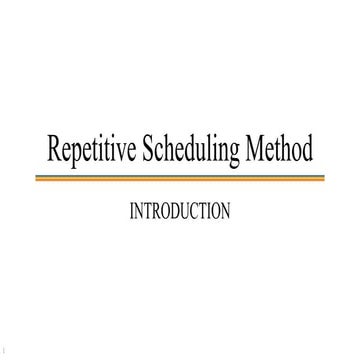 Repetitive Scheduling Method RSM | PDF
