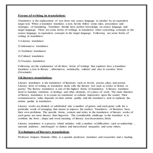 Forms of translation | PDF