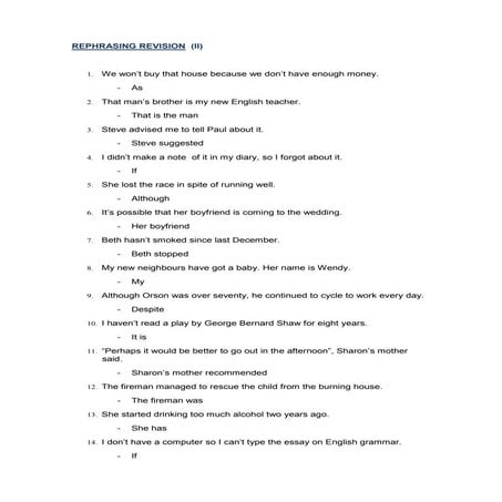 Rephrasing revision ii | PDF