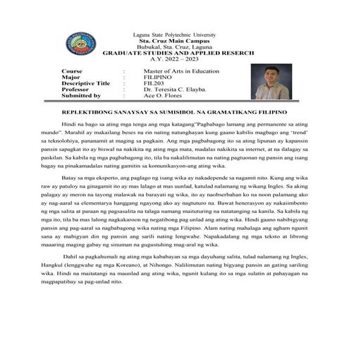 Sanaysay Example Sample Ng Elementarya Sanaysay Sample Maiinit Na