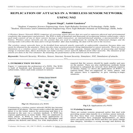 Replication Of Attacks In A Wireless Sensor Network Using Ns2 Pdf