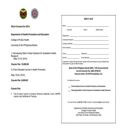 Reply slip 2014 | PPT