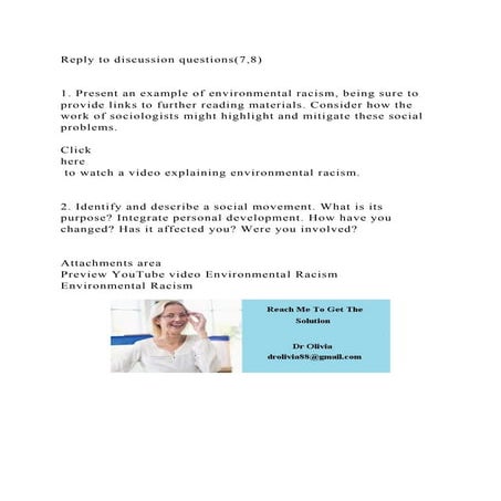 Reply to discussion questions(7,8)1. Present an example of env.docx
