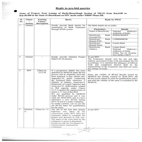 Reply to pre bid | PDF