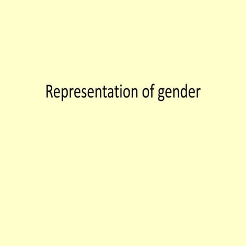 Representations: Gender | PPT
