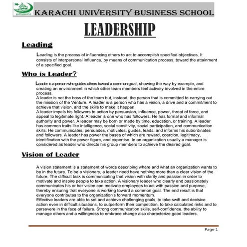 Leadership skills