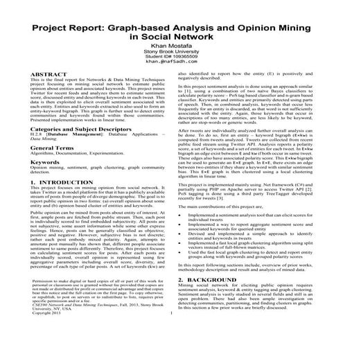 Graph-based Analysis and Opinion Mining in Social Network | PDF | Social Networking | Internet