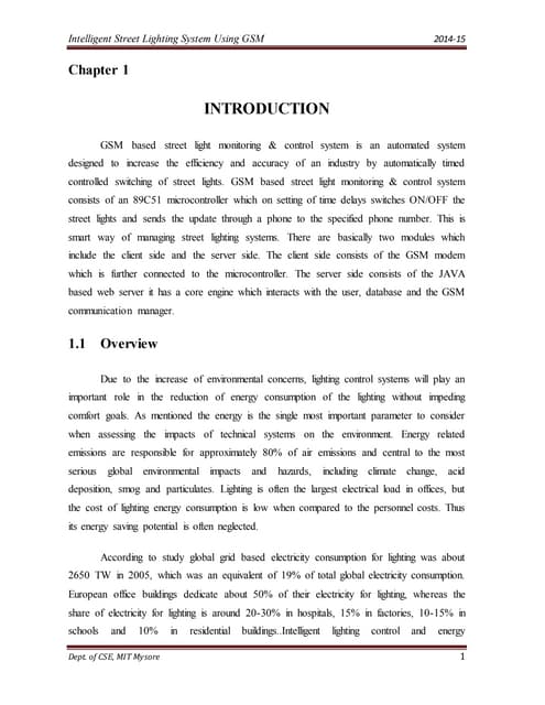 Smart street lighting control system project PPT | PPT