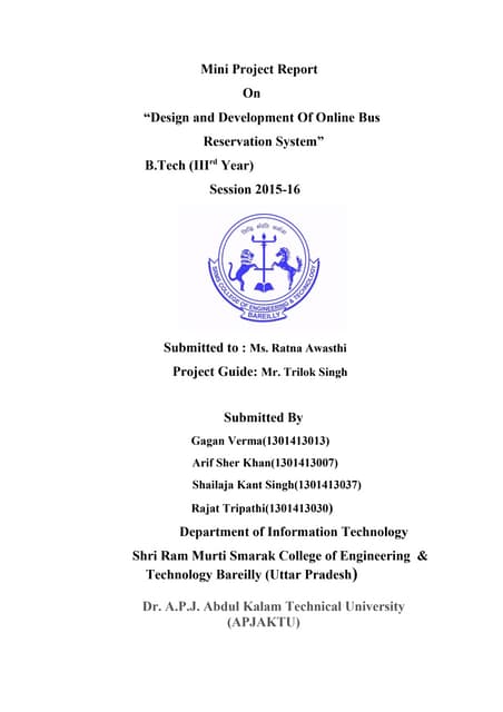 Railway Management System Database Mini Project Pdf