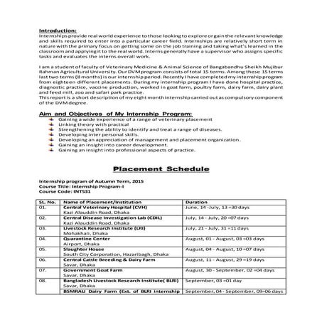 Report on internship program | PDF