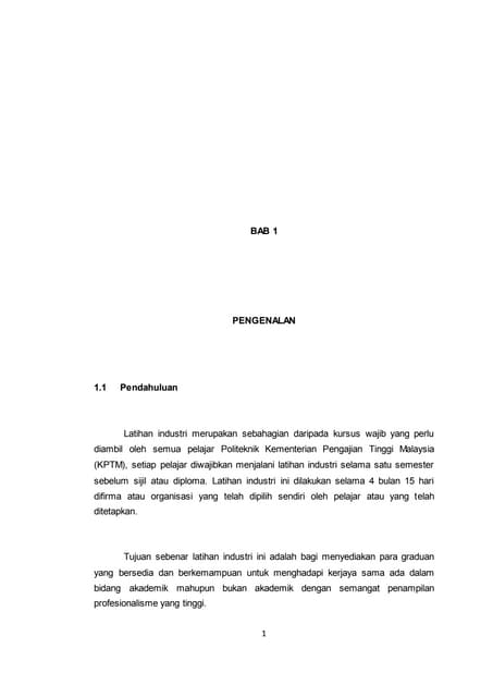 Example Presentation Latihan Industri | PPTX