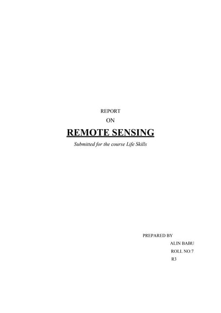 Basic Concepts of Remote Sensing | PPTX