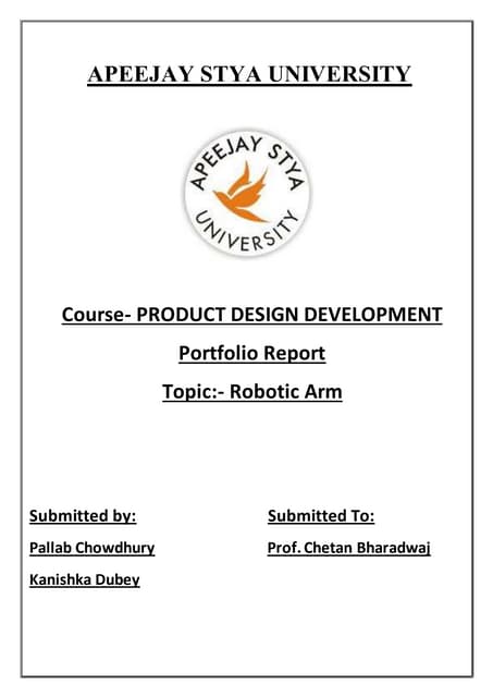 Robot arm ppt | PPTX