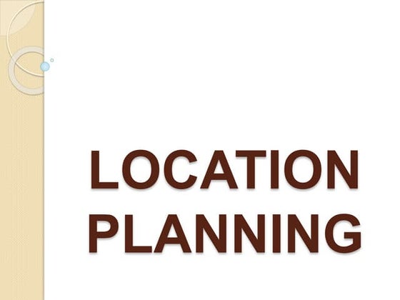 Operations management chapter: facility location | PPT