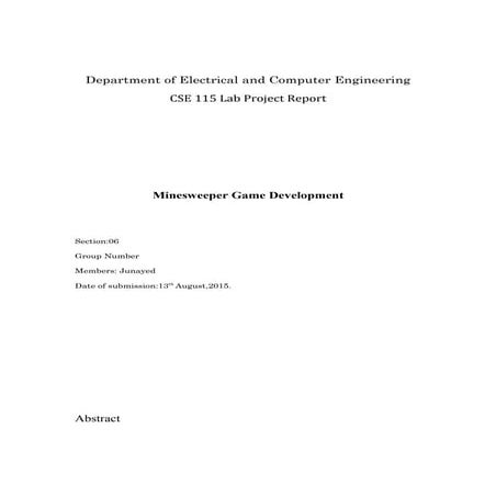 A sample Lab report on a game. | DOC