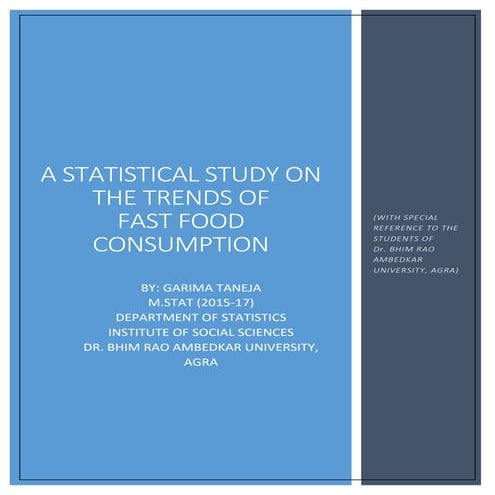 A STATISTICAL STUDY ON THE TRENDS OF FAST FOOD CONSUMPTION | PDF