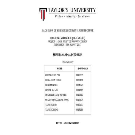 Building Science Auditorium Report | PDF