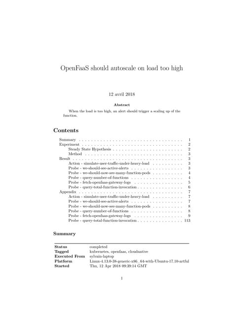 Exploring Openfaas Autoscalability On Kubernetes With The Chaos Toolkit