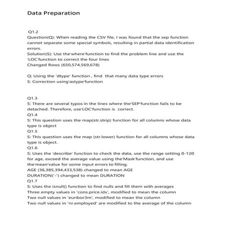 Data preparation Report | PDF
