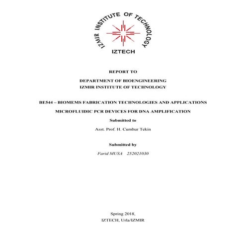 Microfluidic PCR Devices for DNA Amplification Report | PDF