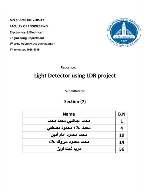 LIGHT DETECTOR USING NAND GATE | DOCX | Cameras and Camcorders ...