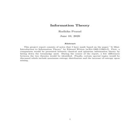 A Mini Introduction to Information Theory | PDF