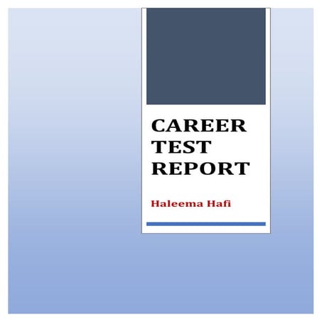 Report of Career Test of Student in 10th | PDF
