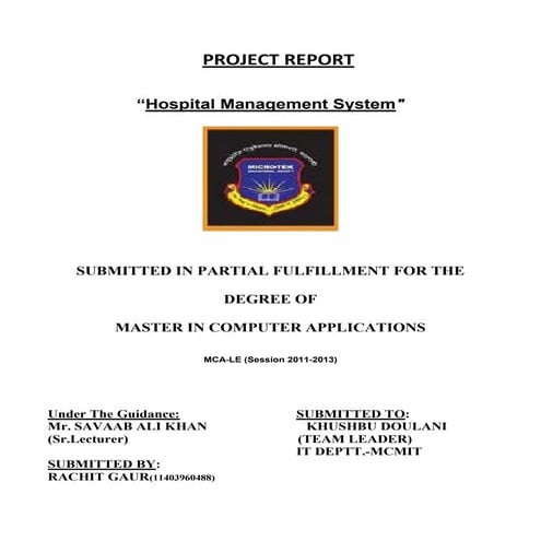Hospital project report | PDF