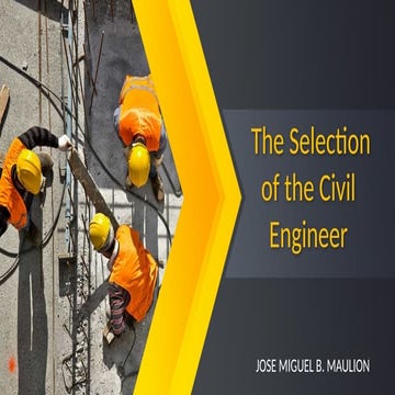 Selection of civil engineer in the Philippines | PPTX