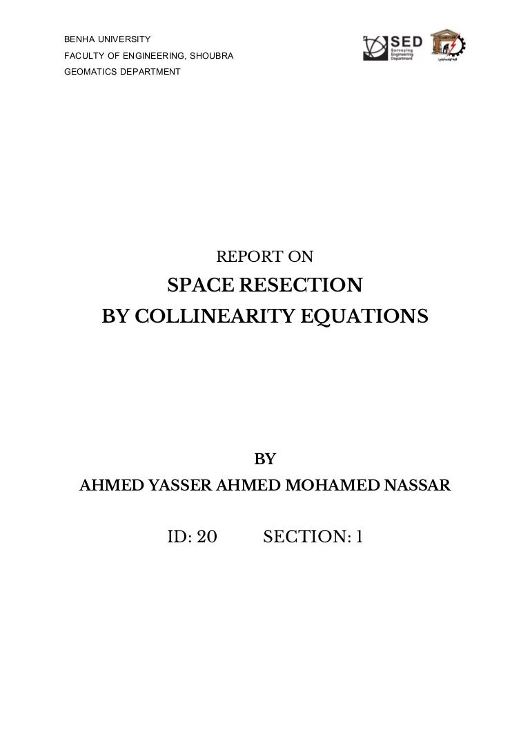 Photogrammetry Space Resection By Collinearity Equations photogrammetry-space-resection-by-collinearity-equations