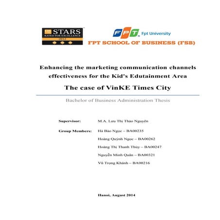 Enhancing the marketing communication channels effectiveness of VinKE ...