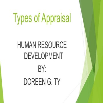 Types of Appraisal for HRD | PPTX