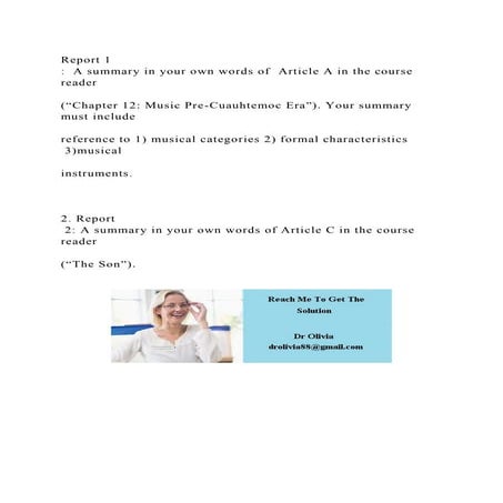 Report 1 A summary in your own words of Article A in the course.docx