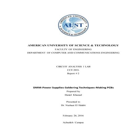Electric Circuits 1 lab report | DOCX