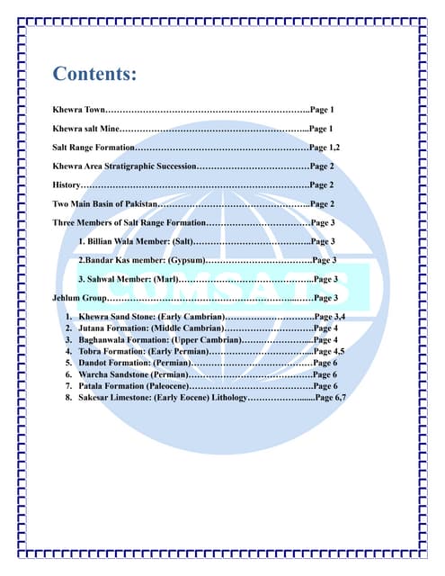 SALT RANGE | GEOLOGY OF PAKISTAN | PDF