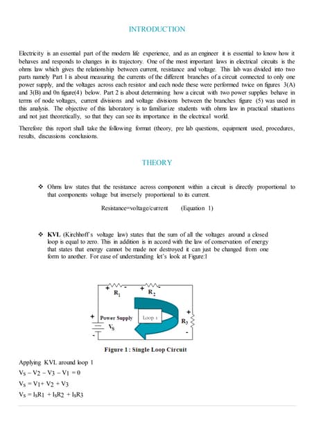 Sample lab-report on verfication of ohms law | PDF | Computer Networking | Computing