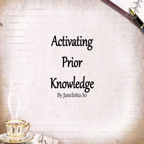 Activating Prior Knowledge | PPTX