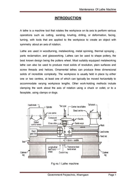LATHE MACHINE NOTES BY POLAYYA CHINTADA | DOCX