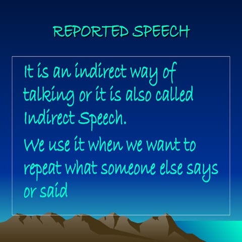 Reported Speech | PPT