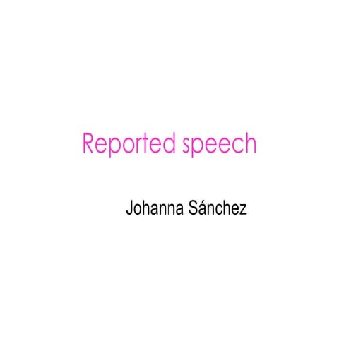 Reported Speech | PPT