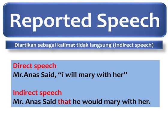 Reported speech tense | PDF