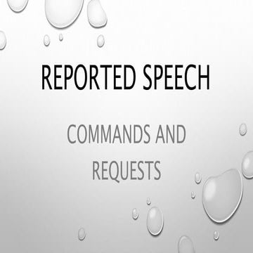 Reported Speech Commands Requests Flashcards Worksheet Templates Layouts 124733 Pptx