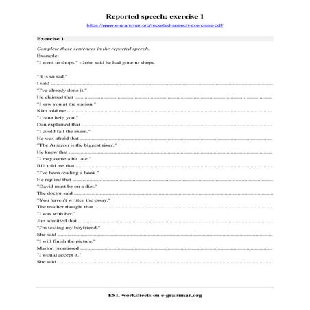 Reported speech-exercise-1 | PDF