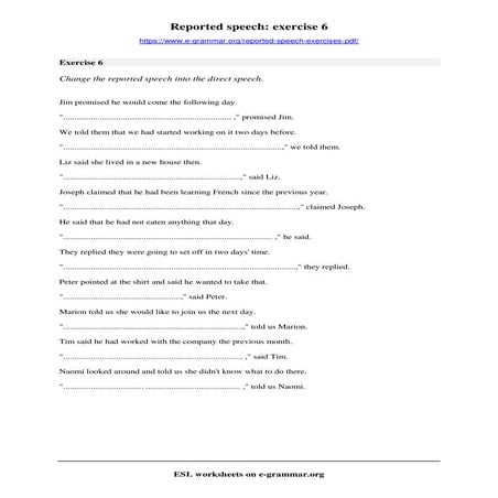 Reported speech-exercise-6 | PDF