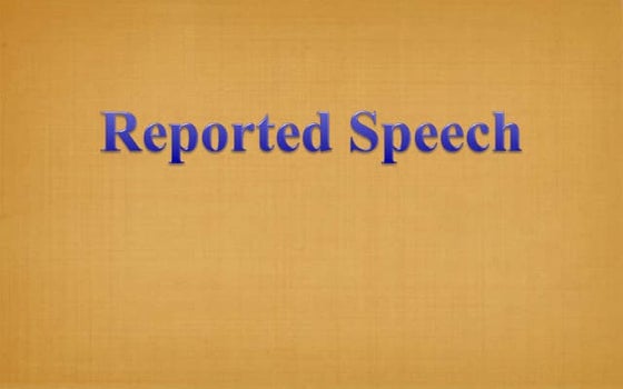 Reported speech | PPT