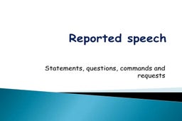 Reported speech-presentation | PPT