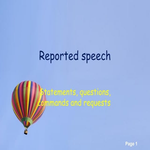 reported speech presentation for esl students | PPT | Soccer | Sports
